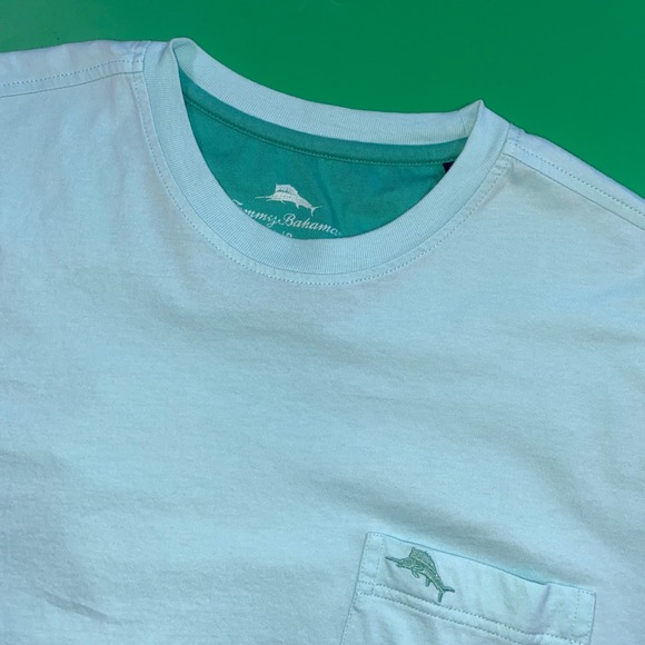 Tommy Bahama | Shirts | Tommy Bahama Mens Aqua Blue Pocket T Shirt ...